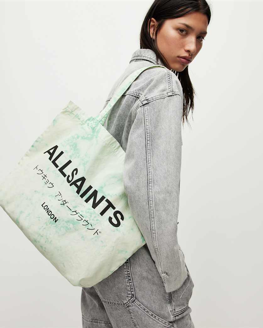 Underground Acid Wash Tote Bag PISTACHIO CRM/BLK | ALLSAINTS US
